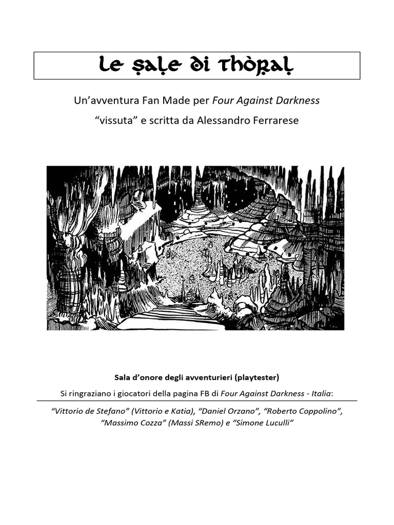 (Avventura Fan-Made) Le Sale Di Thòral - Capitolo 1 | PDF