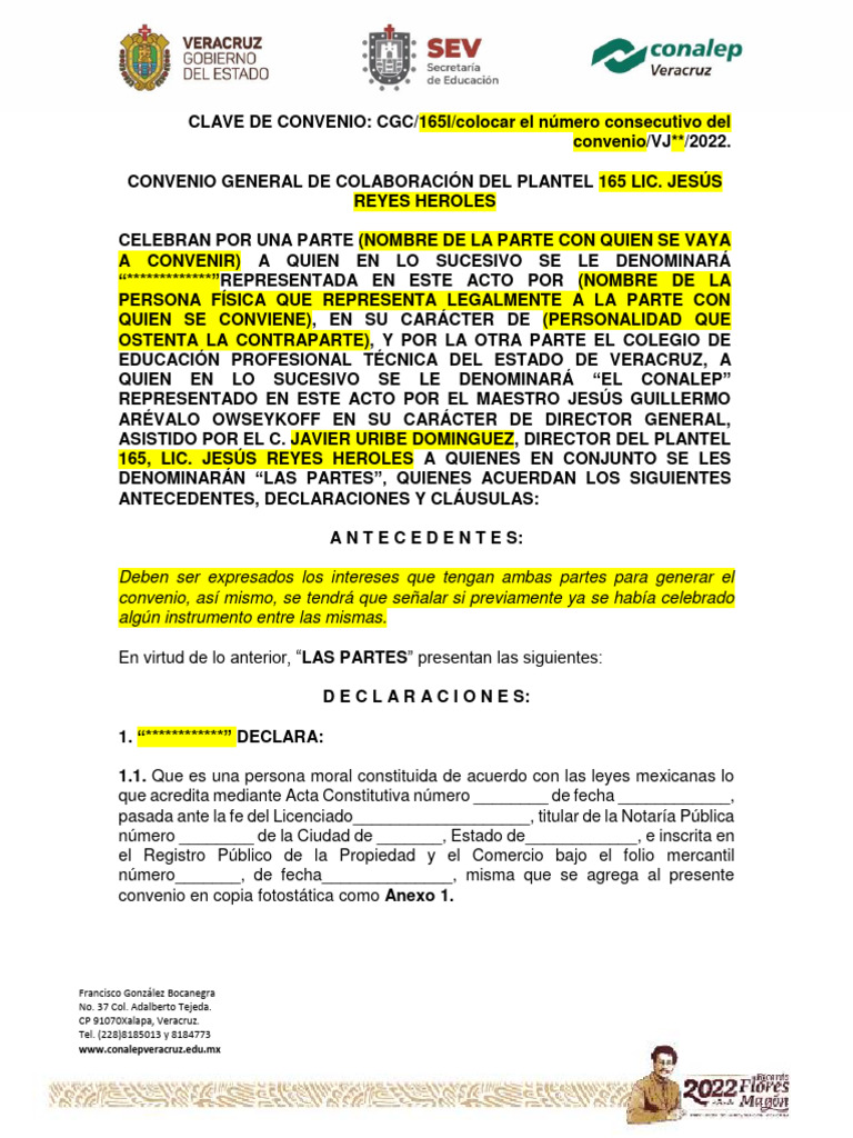 01 MODELO DE CONVENIO GENERAL DE COLABORACI+ôN | PDF | Trabajo Social