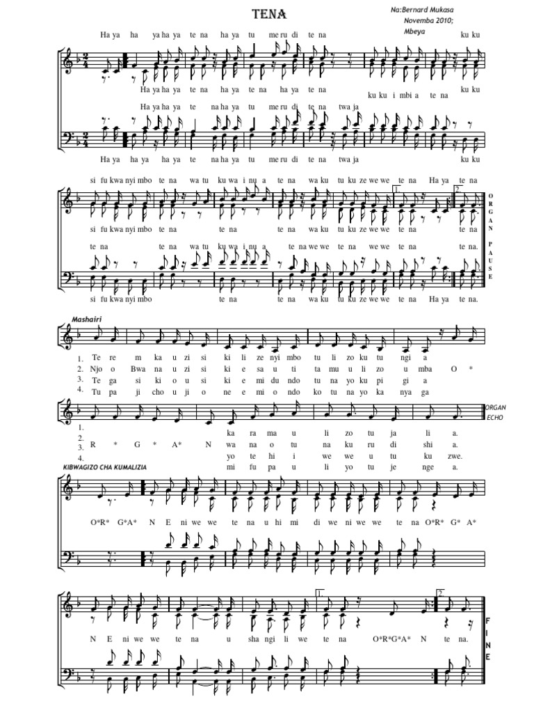 Notas de Música Swahili por Mukasa | PDF