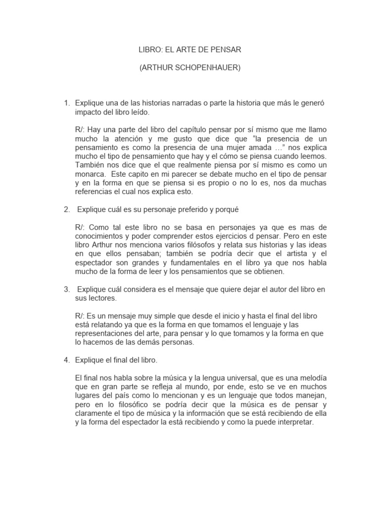 Libro El Arte De Pensar Pdf Pensamiento