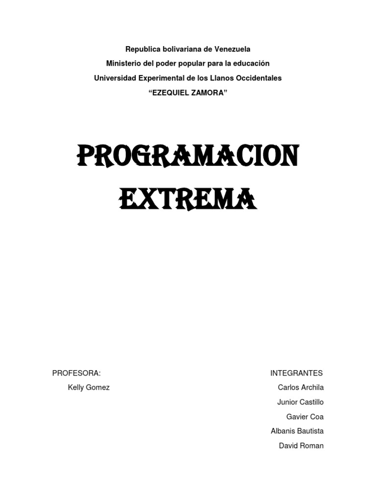 Programacion Extrema | PDF | Software | Desarrollo Ágil de Software
