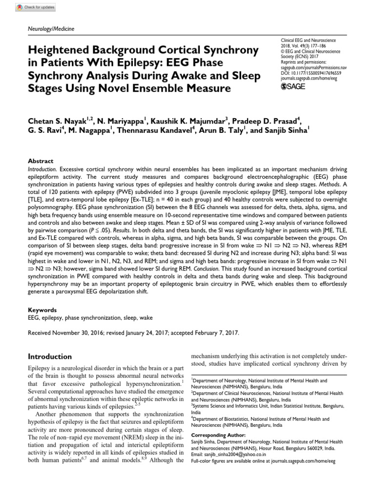 Heightened Background Cortical Synchrony in Patients With Epilepsy: EEG Phase Synchrony Analysis ...
