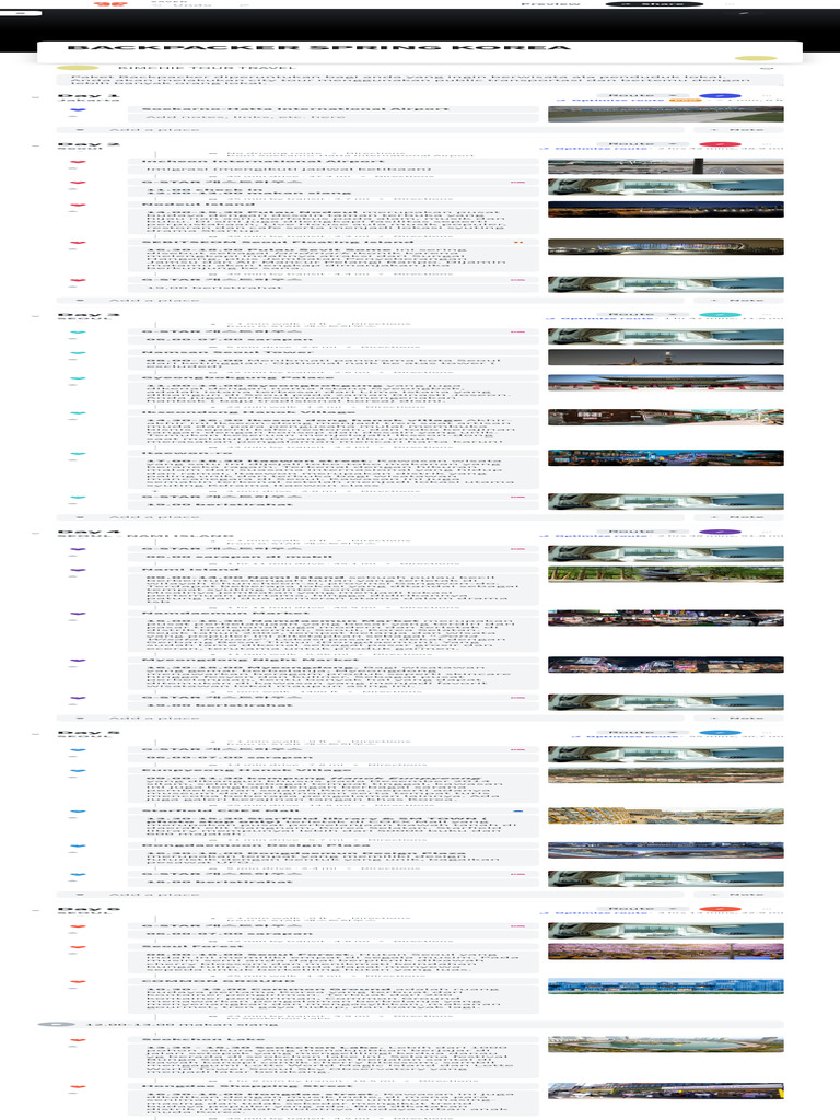 Itinerary Korea Spring | PDF