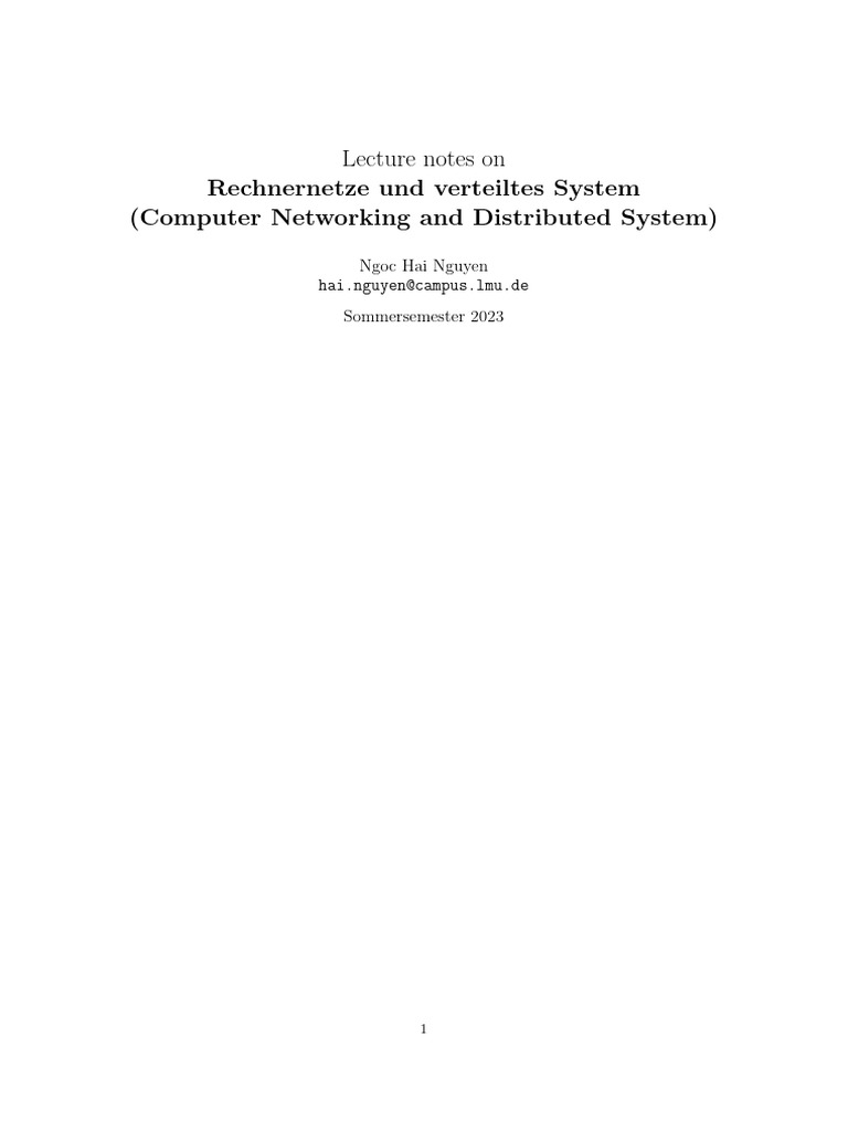 Lecture Notes Computer Networks | PDF | Networking | Internet & Web Lecture Notes Computer Networks | PDF | Networking | Internet & Web