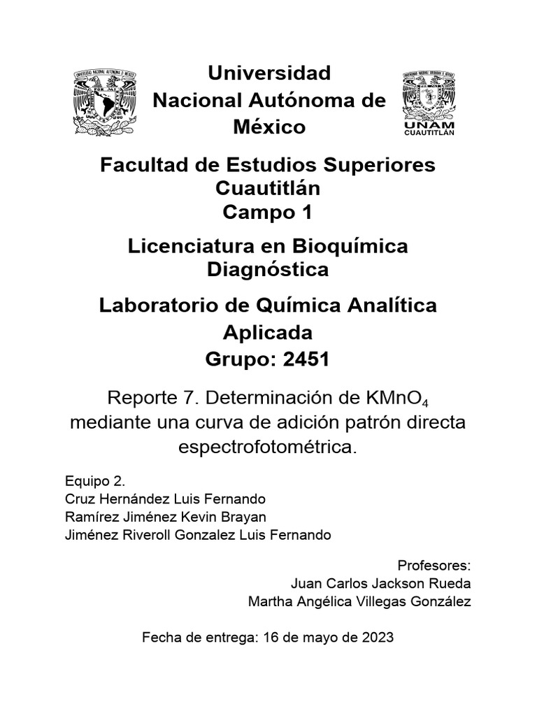 Reporte Final de QAA | PDF | Sustancias químicas | Ciencias fisicas