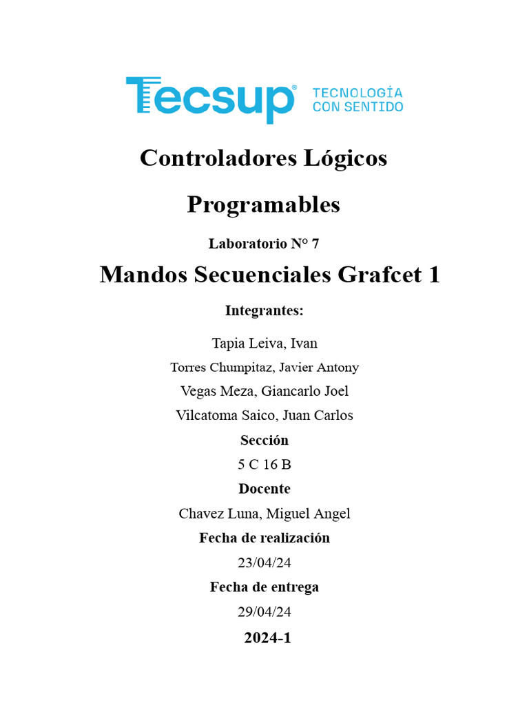 Glab S07 Paparicio 2022 02 1 | PDF | Controlador lógico programable | Lenguaje de programación