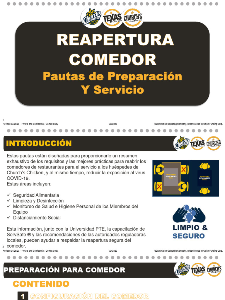 Guia de Referencia Apertura Comedor-Final | PDF | Comedor