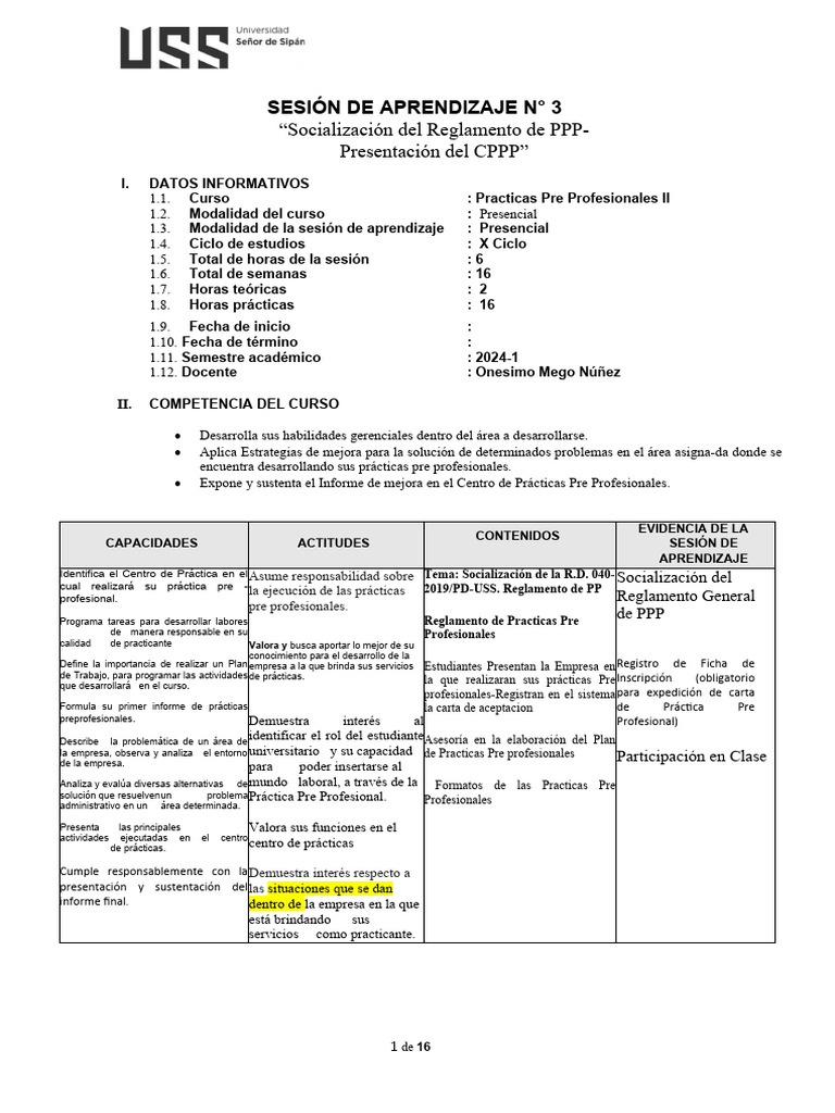 SESION DE APRENDIZAJE #03. PPP-A-Socializacion de RPPP | PDF | Evaluación | Aprendizaje