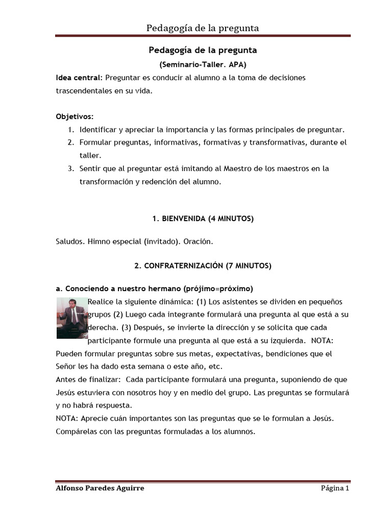 Pedagogía de La Pregunta | PDF | Pensamiento | Enseñando