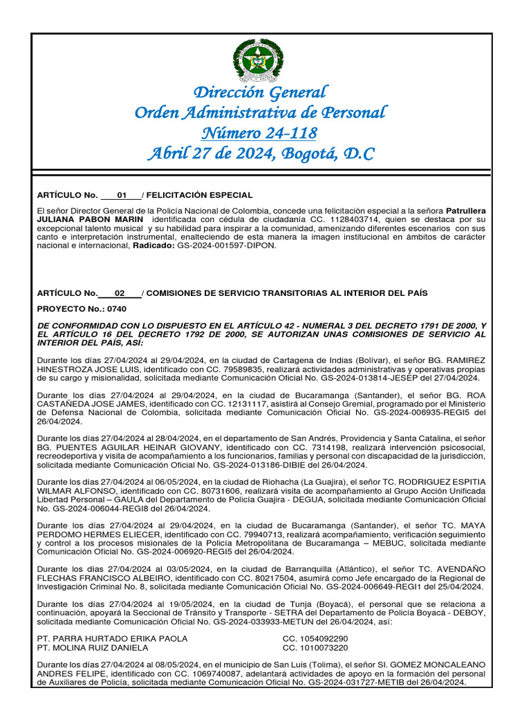 Oap 24-118 | PDF | Seguridad nacional | Servicios de emergencia