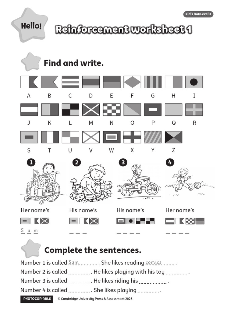 KidsBox - Level3 - Unit0 - Reinforcement Worksheet 1 | PDF