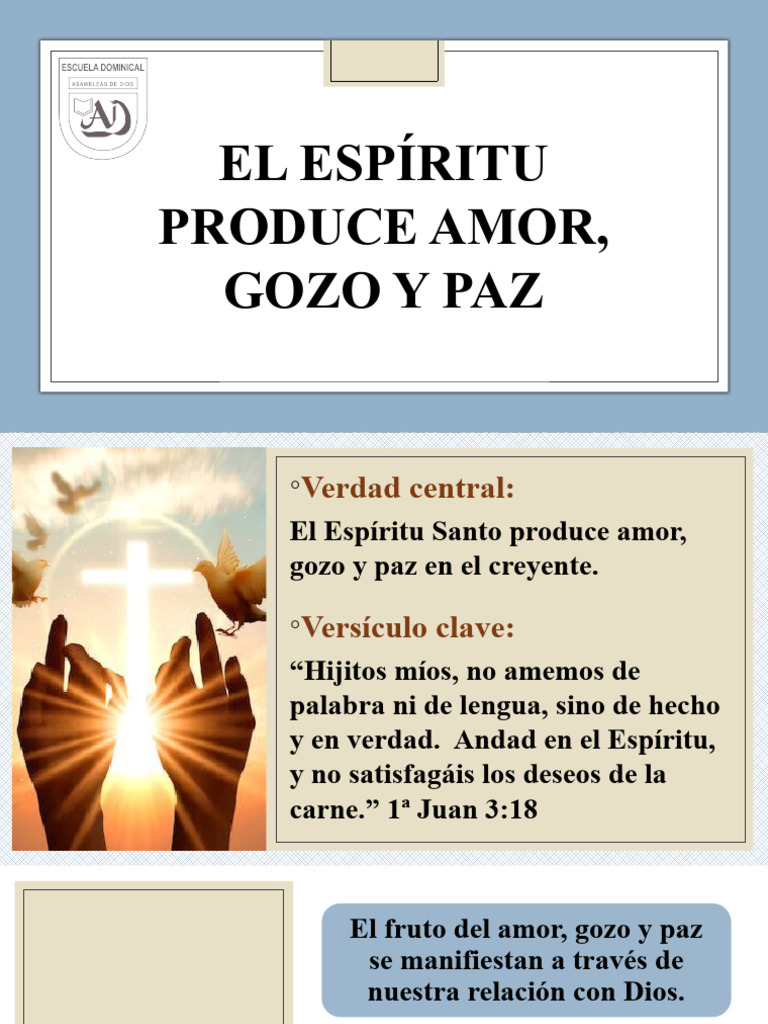 Amor, Gozo y Paz del Espíritu | PDF | Fruto Del Espiritu Santo | Paz