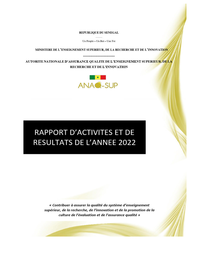 Rapport d'activités ANAQ-Sup 2022 | PDF | Budget | Recrutement