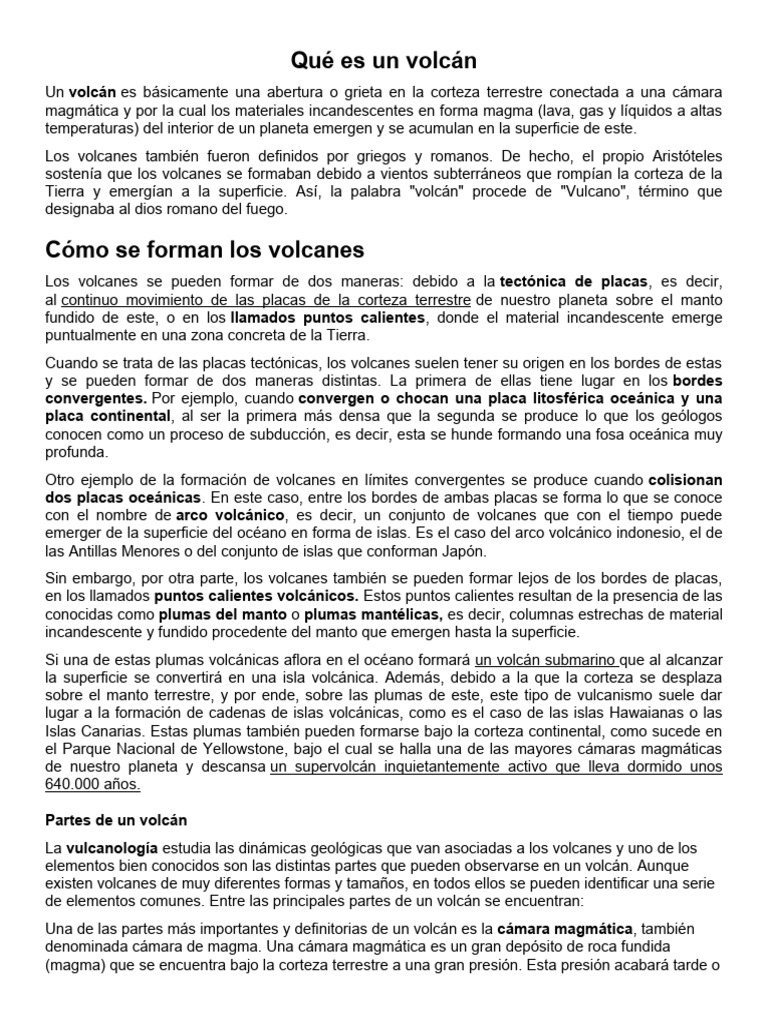 Qué Es Un Volcán | PDF | Volcán | Magma
