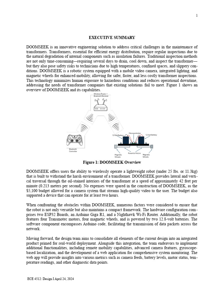 Doomseek Executivesummary Final | PDF | Transformer | Camera