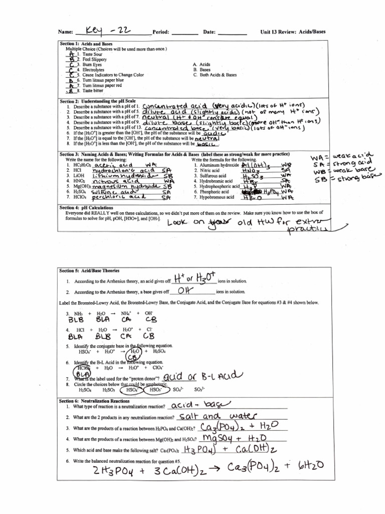 Unit 13 Review Key | PDF