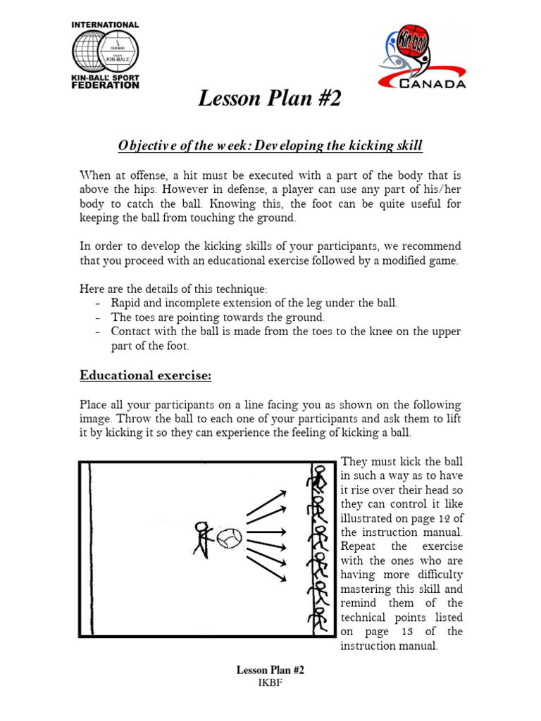 Kin-Ball Canada LESSON PLAN - 2 - E - IKBF | PDF