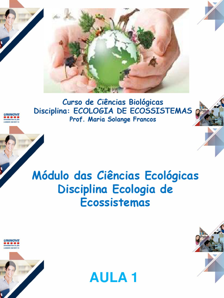 Ecologia de Ecossistemas - Aula 1 | PDF | Ecologia | Ecossistema