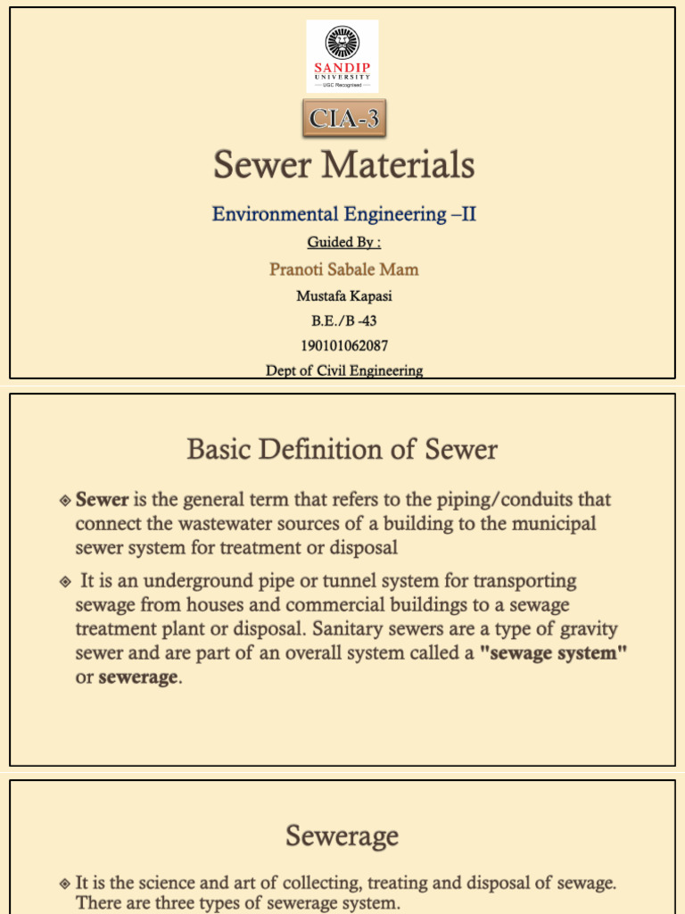 Types of Sewer Materials | PDF