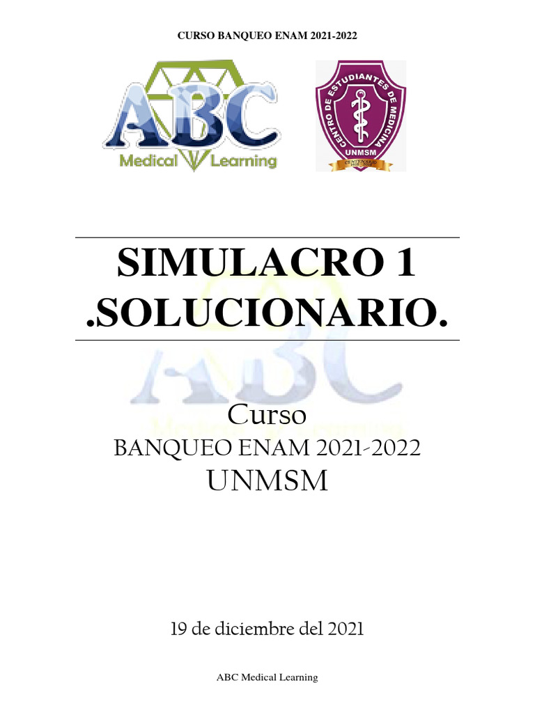Simulacro 1 - Solucionario | Descargar gratis PDF | Insuficiencia cardíaca | Asma