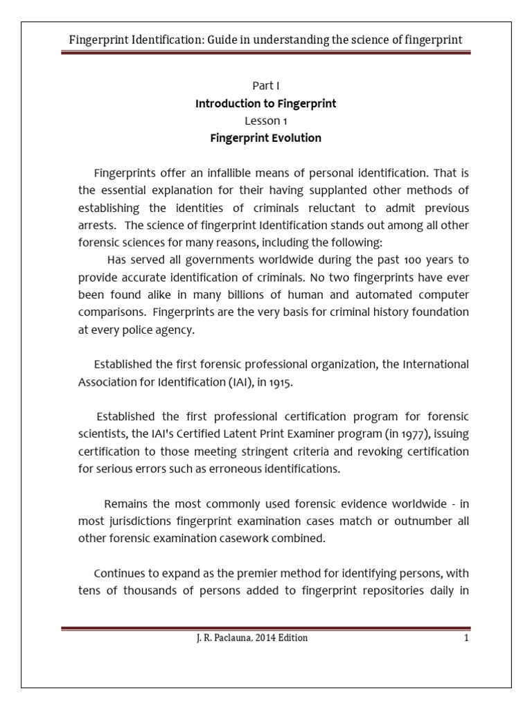 Fingerprint Book For Print | PDF | Fingerprint | Skin