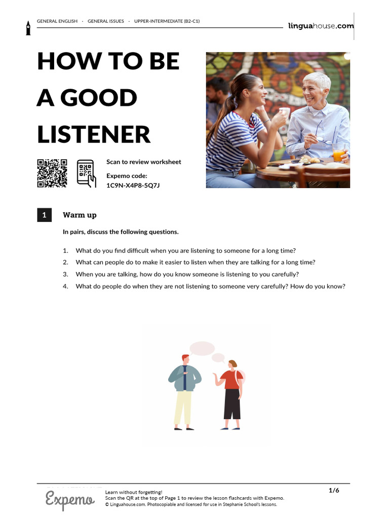 How To Be A Good Listener British English Student | PDF | Vocabulary ...