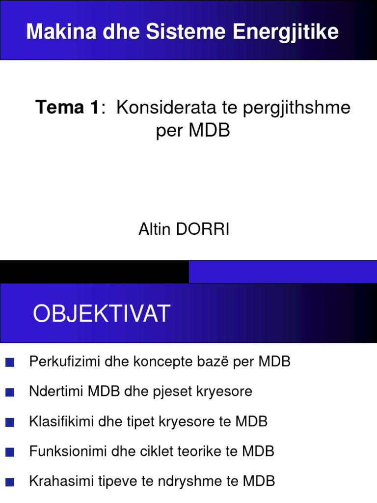 Lex 1 - Konsiderata Te Pergjitshme Per MDB | PDF