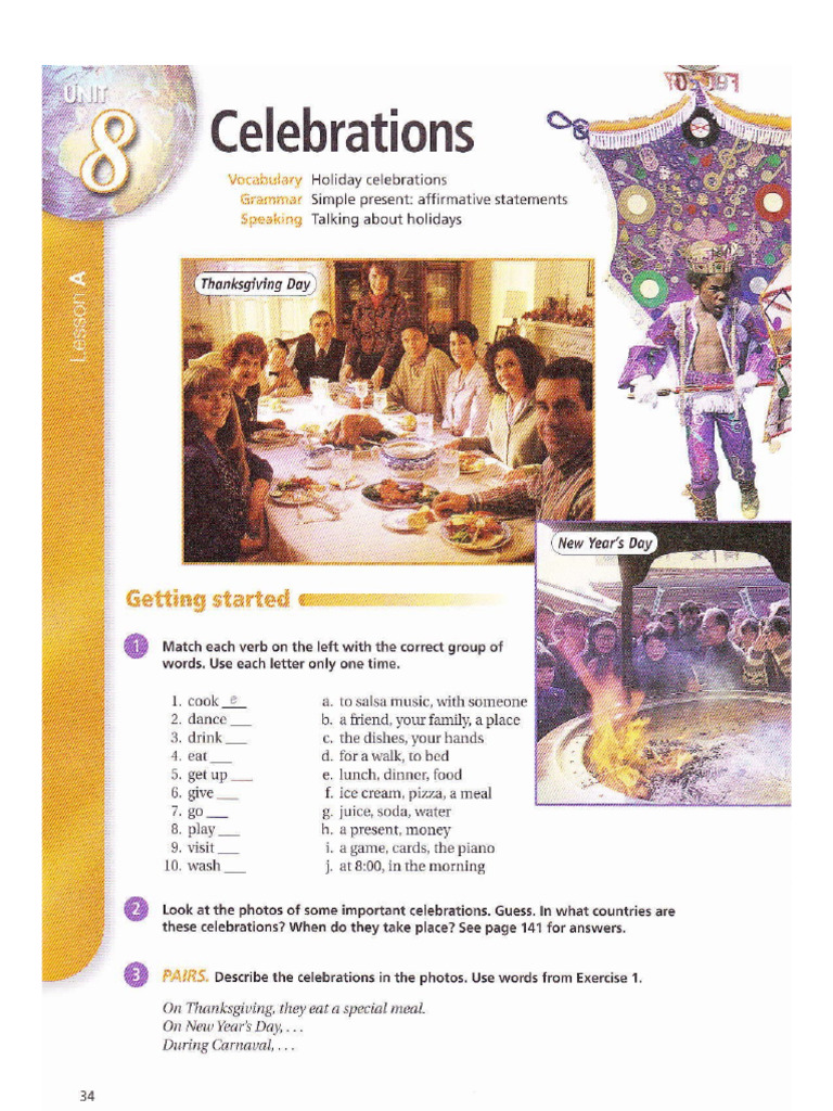 unit 8 celebrations | PDF
