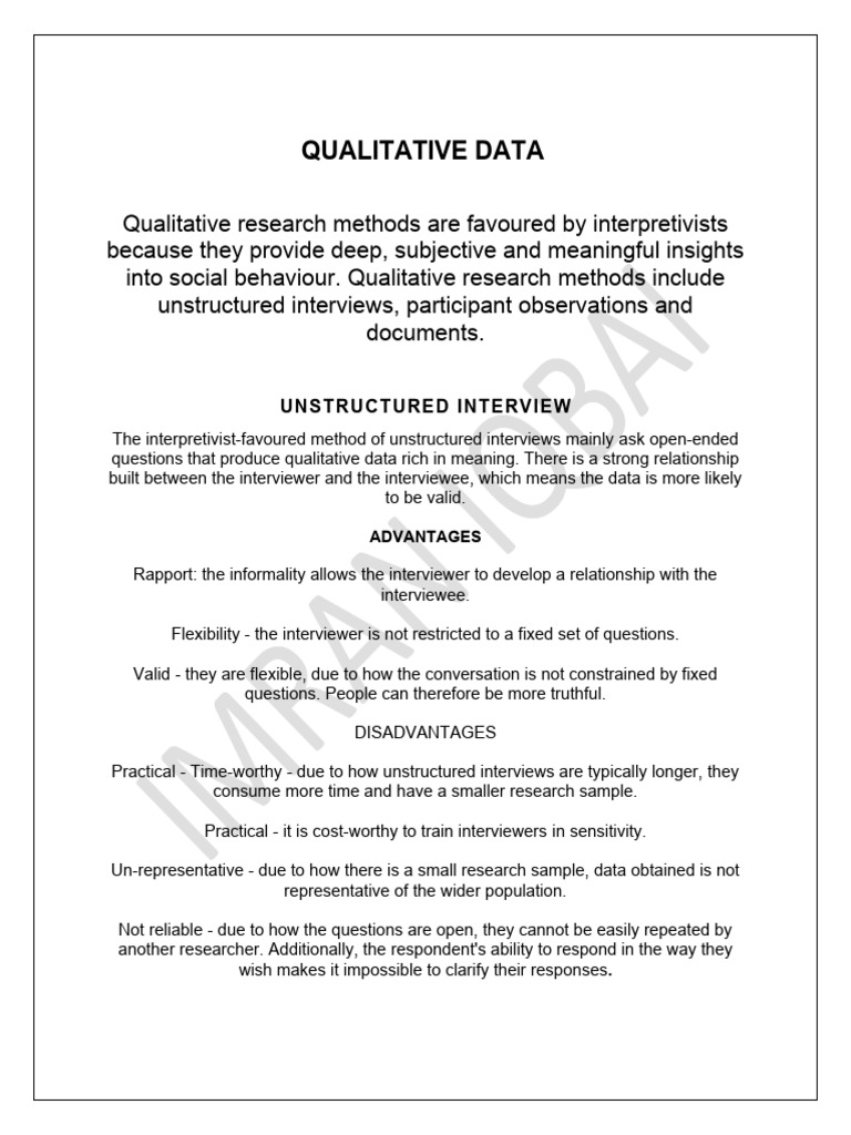 Q Strenths and Limitations of QUALITATIVE DATA Research Methods. | PDF ...
