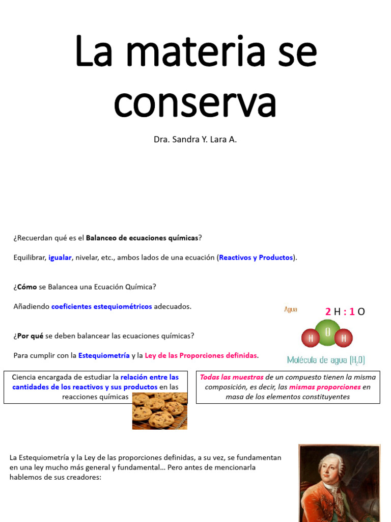 Conservación de la Materia en Química | PDF | Mole (Unidad ...