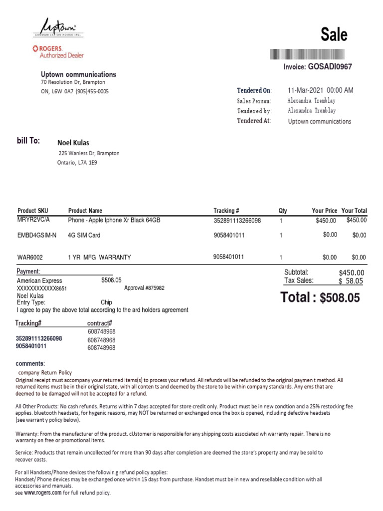 Rogers | PDF | Payments | Receipt