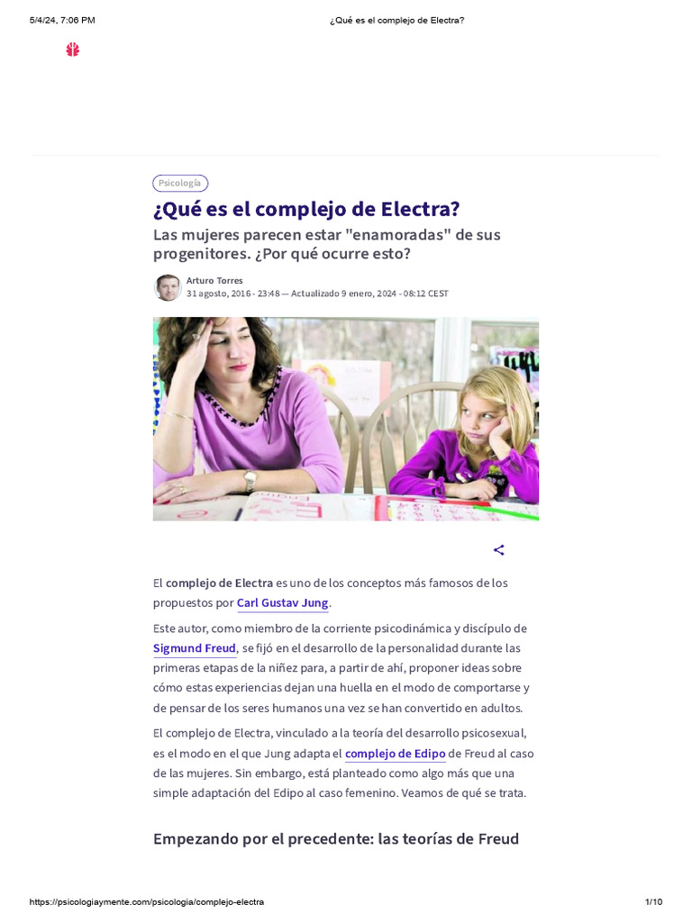 Complejo de Electra: Definición y Origen | PDF | Complejo de Edipo ...