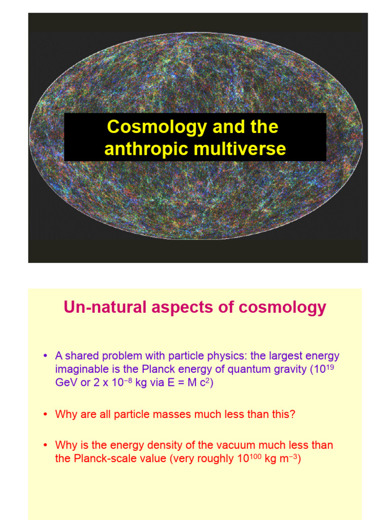 Slides For The Anthropic Principle in Cosmology | PDF | Inflation ...
