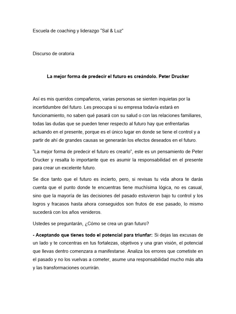 Discurso 1 | PDF