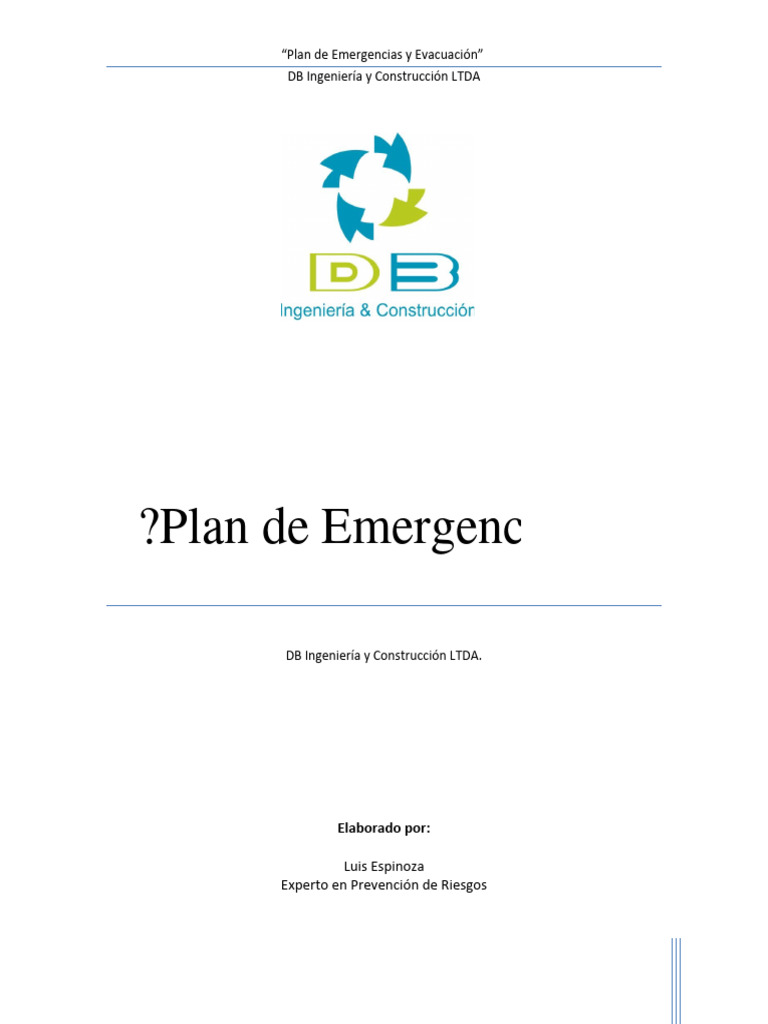 Plan de Emergencia | PDF | Primeros auxilios