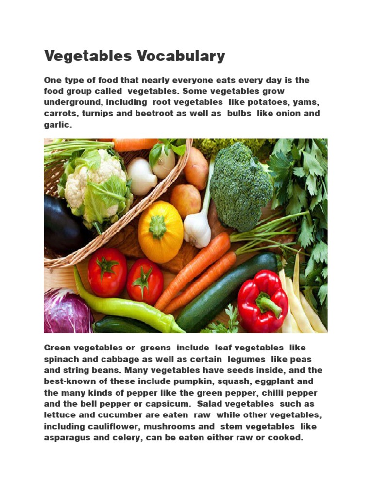 Vegetables | PDF | Cooking, Food & Wine | Home & Garden