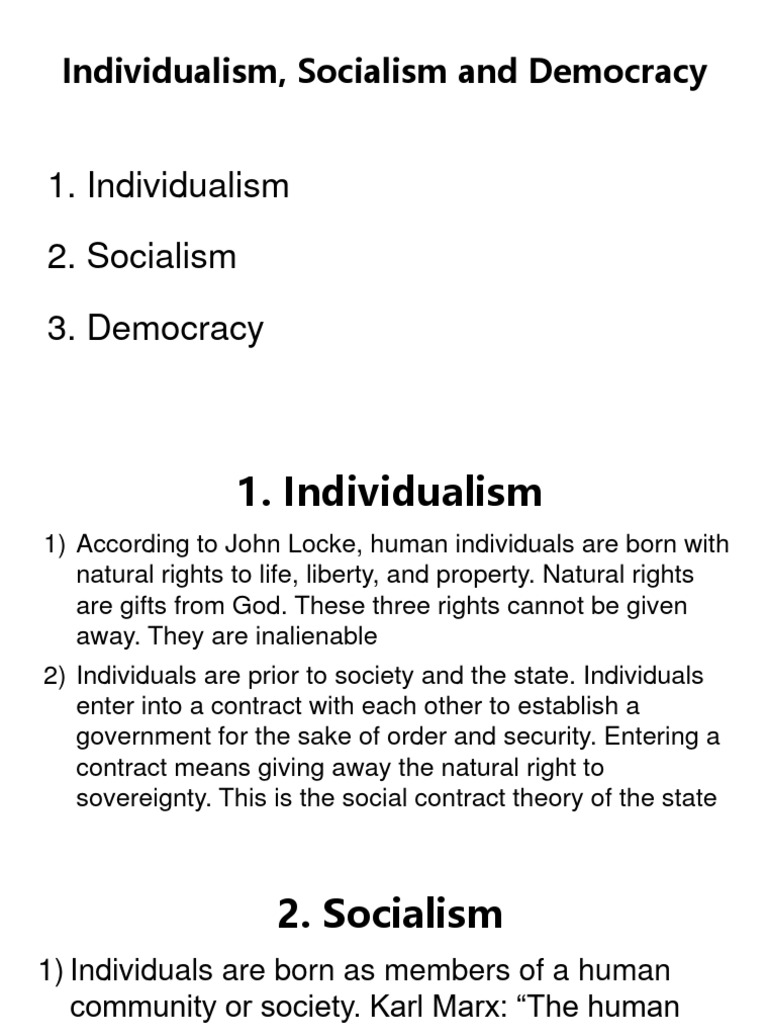 Lecture 5 Individualism and Democracy | PDF | Democracy | Political ...