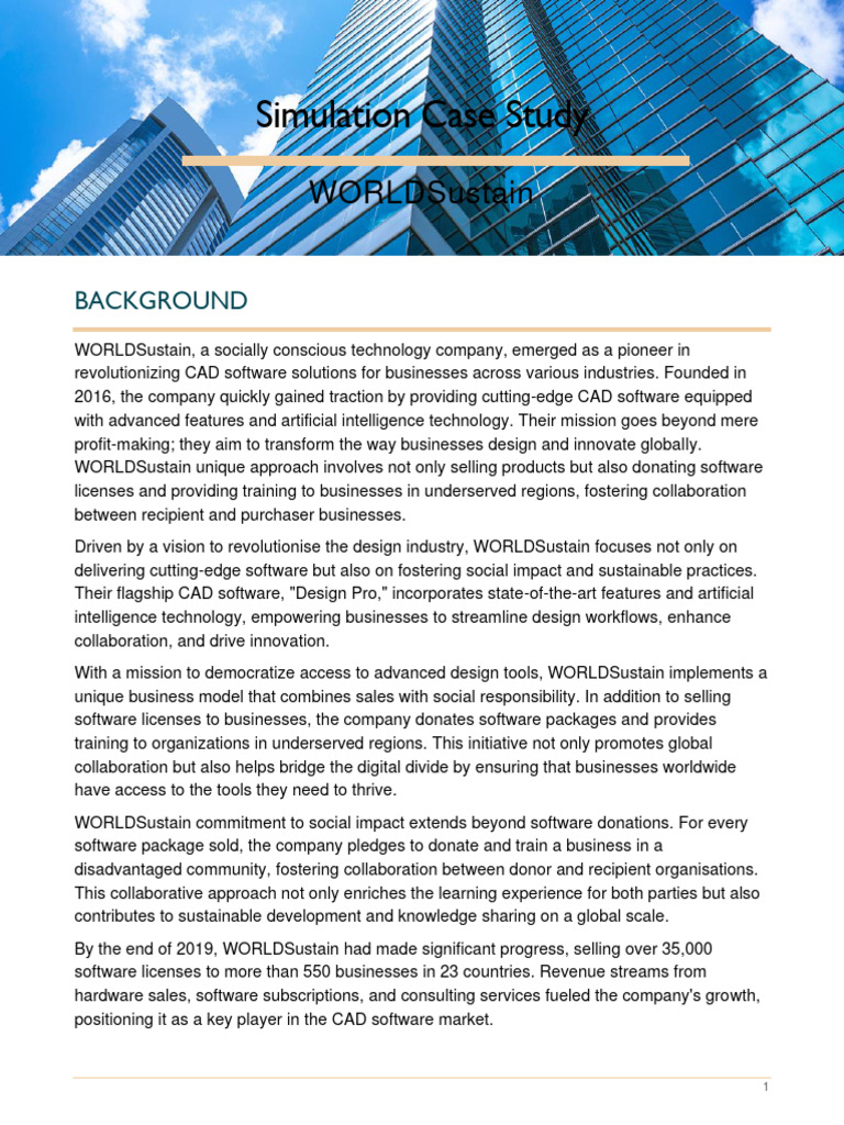 Simulation Case Study WORLDSustain | Download Free PDF | Marketing | Cloud Computing