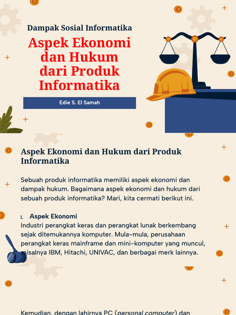 Dampak Sosial Informatika - Aspek Ekonomi Dan Hukum Dari Produk ...