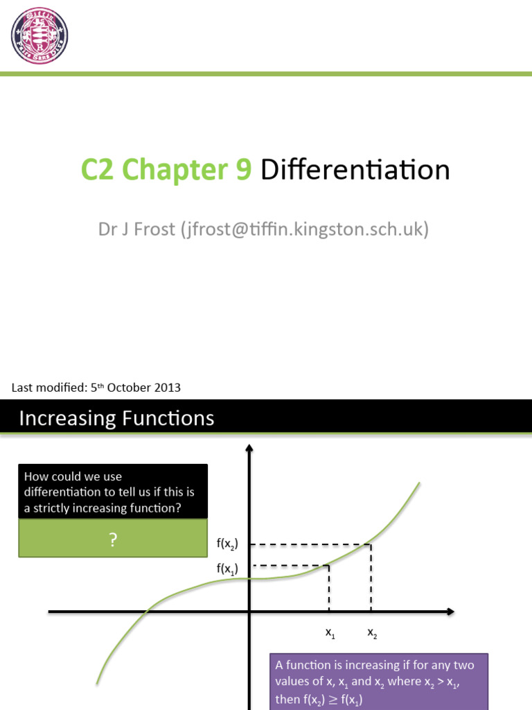 C2-Chp9Differentiation-Slides | PDF | Area | Mathematical Analysis