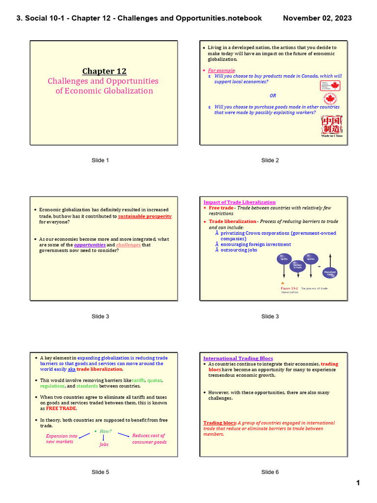 Social 10-1 - Chapter 12 - Economic Globalization Challenges and ... Social 10-1 - Chapter 12 - Economic Globalization Challenges and ...