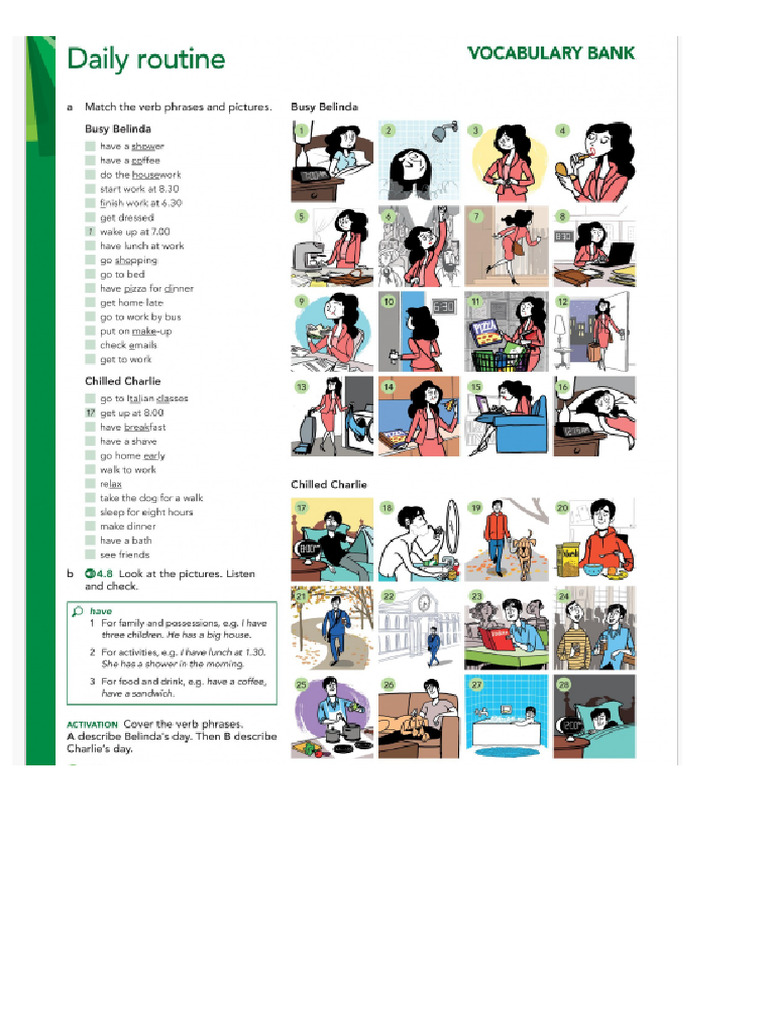 Vocabulary Daily Routine | PDF