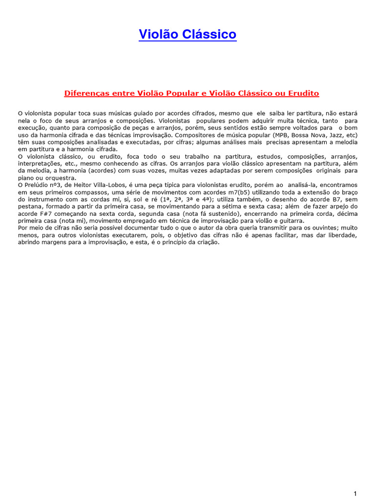 Violão Clássico - 03 | PDF | Violão clássico | Música clássica