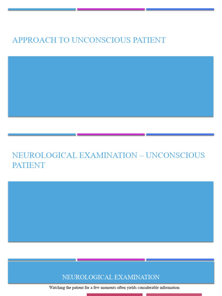 Approach to unconscious patient | PDF | Coma | Anatomical Terms Of Motion