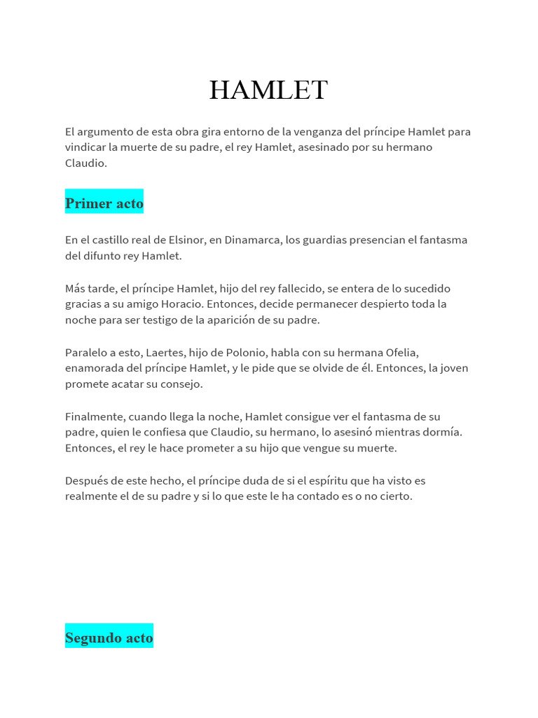 Hamlet | PDF | Aldea