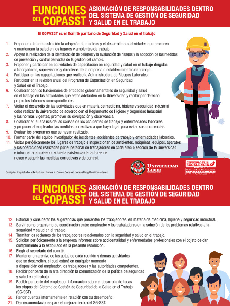 Funciones Del Copasst | Descargar gratis PDF | Valores | Seguridad y ...