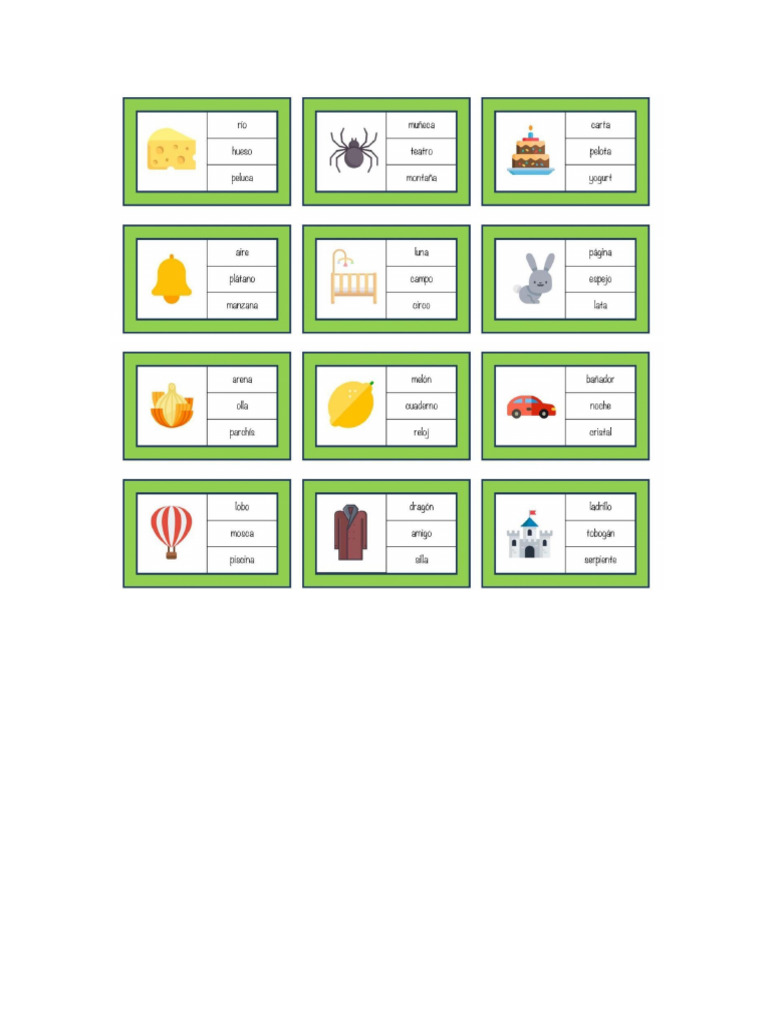 Tarjetas Rimas | PDF