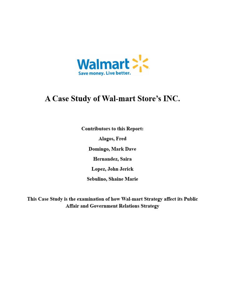 Walmart Case Study GRP3 | PDF | Walmart | Supply Chain
