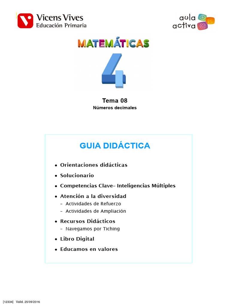 Matem 4 Guia T 01 15 2015 08 | PDF | Matemáticas | Aritmética