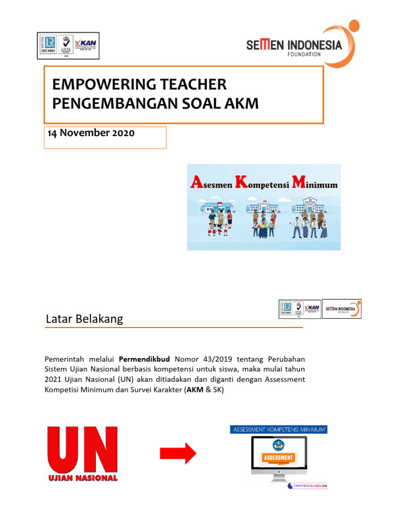 Proposal Workshop AKM | PDF | Pengembangan Diri